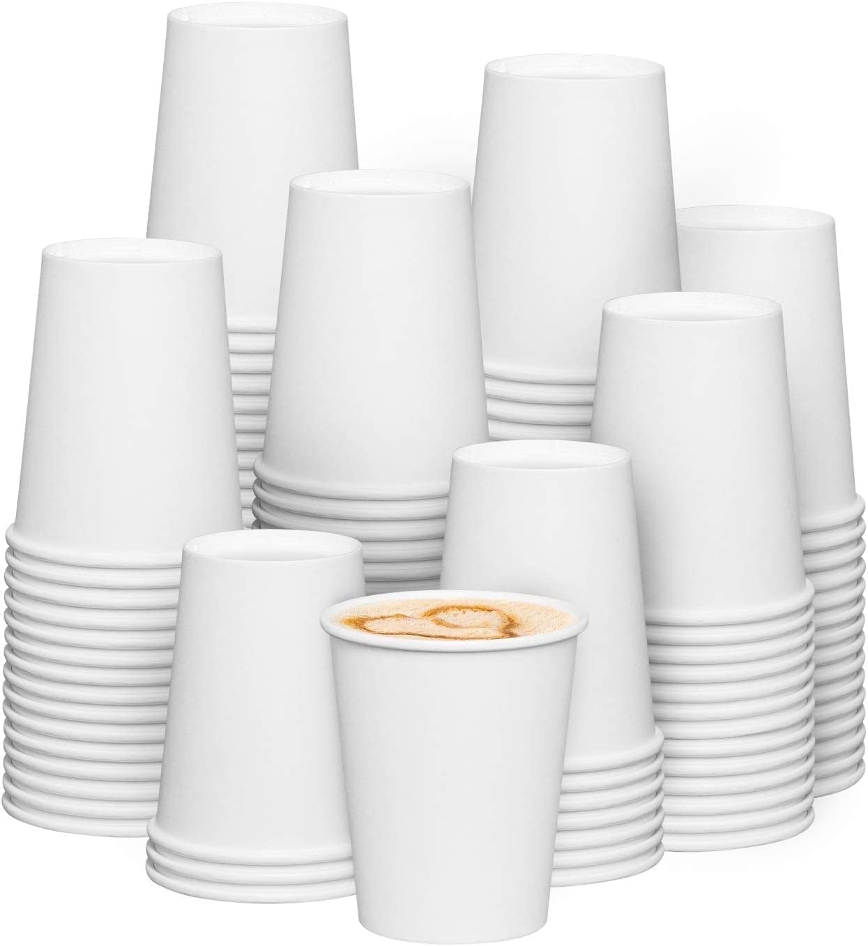 Comfy Package 300-Pack 8 Oz White Paper Disposable Coffee Espresso Cups ...