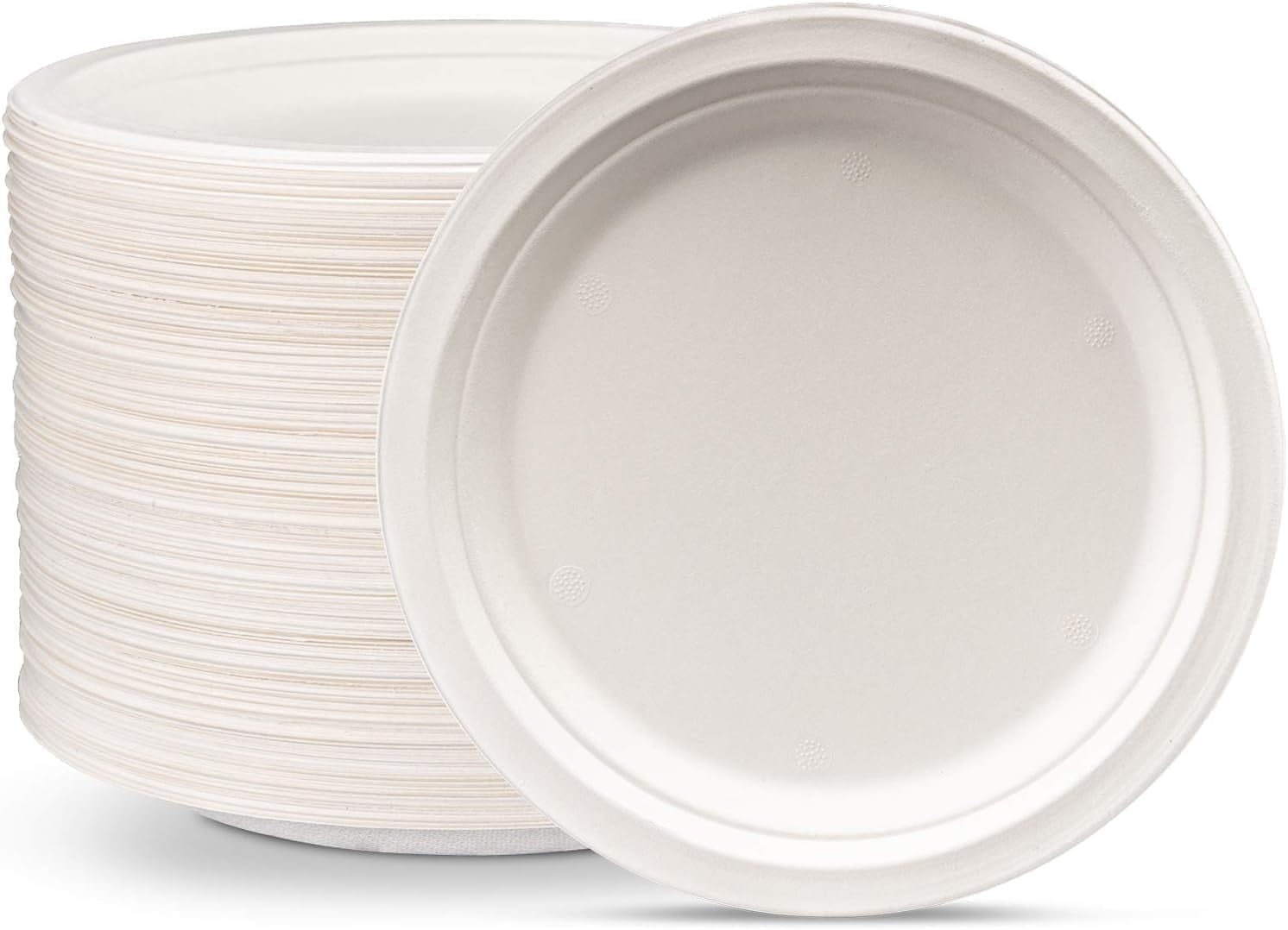 Comfy Package 9” Compostable Round Paper Plates, Heavy Duty, 125-Pack ...