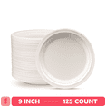 GUSTO, Compostable Paper Plates, 9", 125-Pack, Heavy Duty - Walmart.com