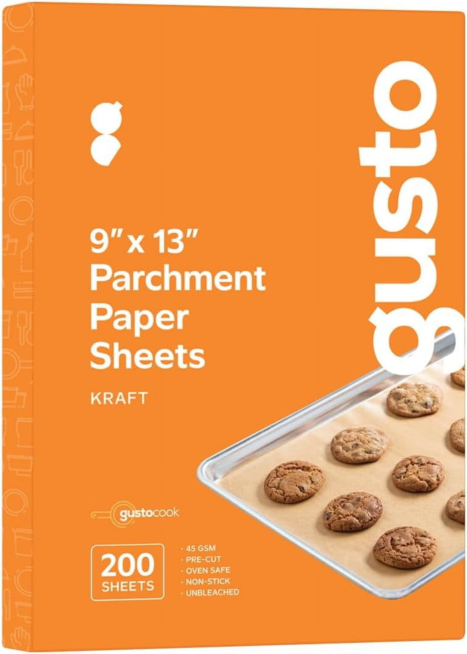 Comfy Package 200-Pack Non-Stick 9x13in Kraft Unbleached Parchment ...