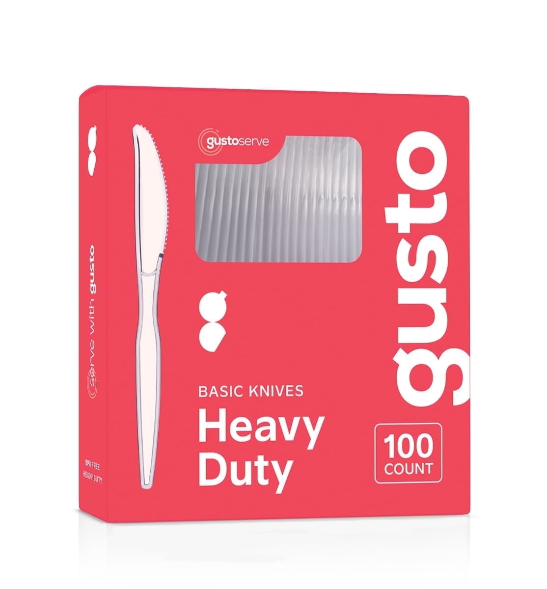 Comfy Package Clear Plastic Knives, Heavy Duty Disposable Cutlery, 100 ...