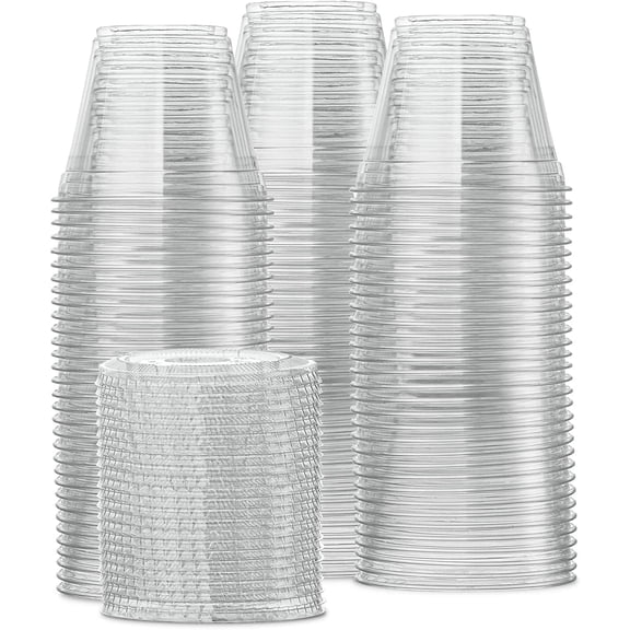 GUSTO Clear Plastic Cups, 12 Oz Disposable Coffee Cups with Lids, 100 ...