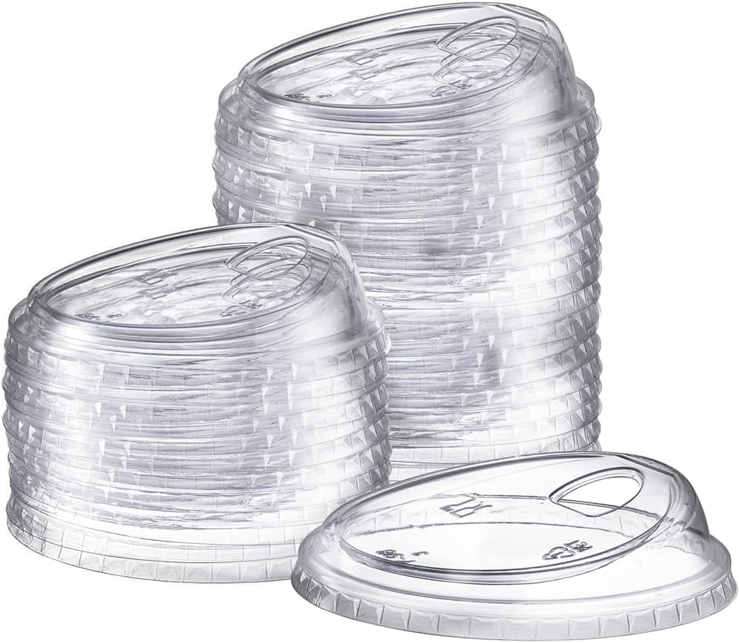 GUSTO Clear Sip Lids Strawless Coffee Lids for 12, 16, 20 & 24 oz ...