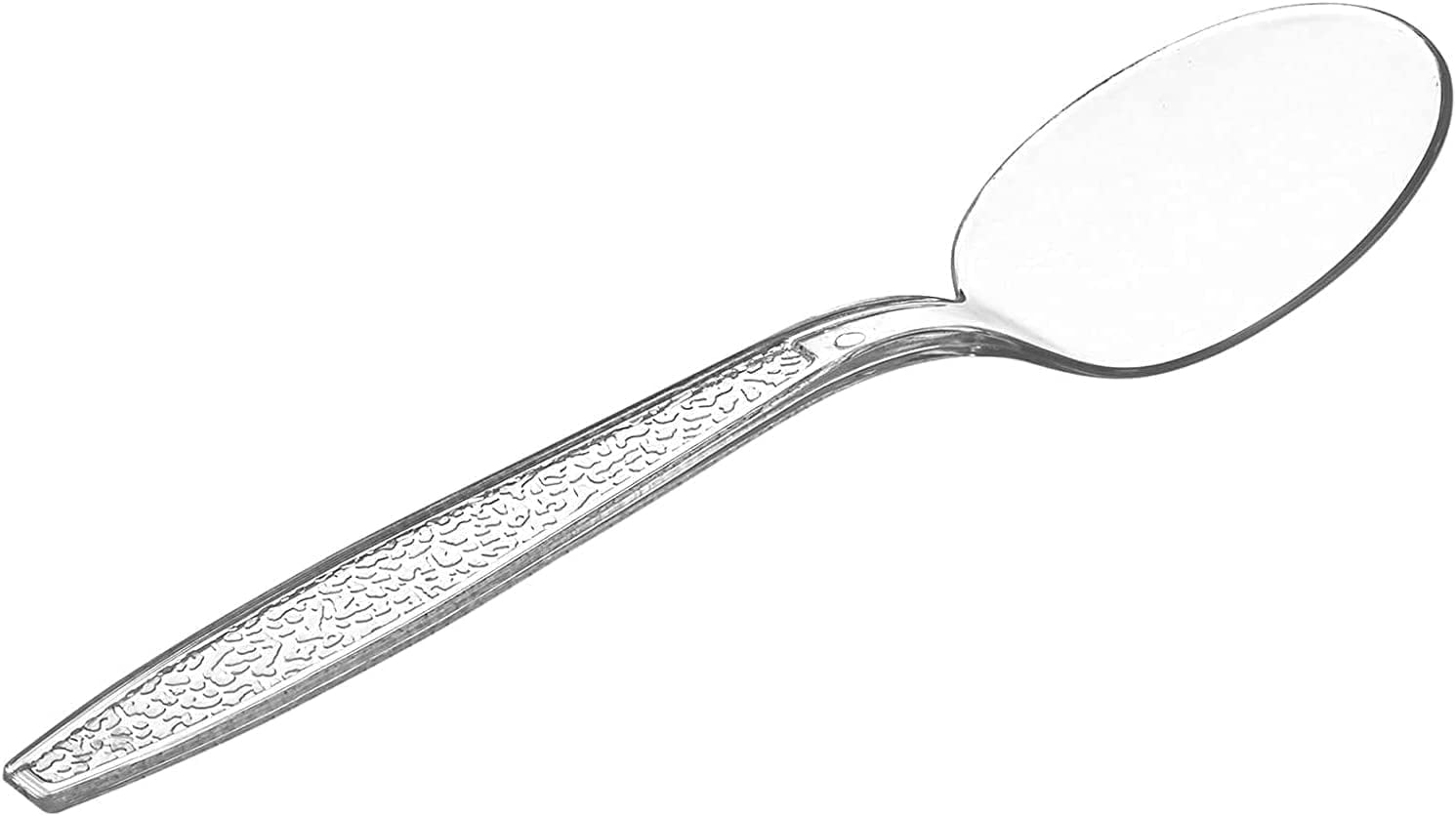 Comfy Package 100-Pack Clear Engraved Soup Spoons, Heavy Duty ...