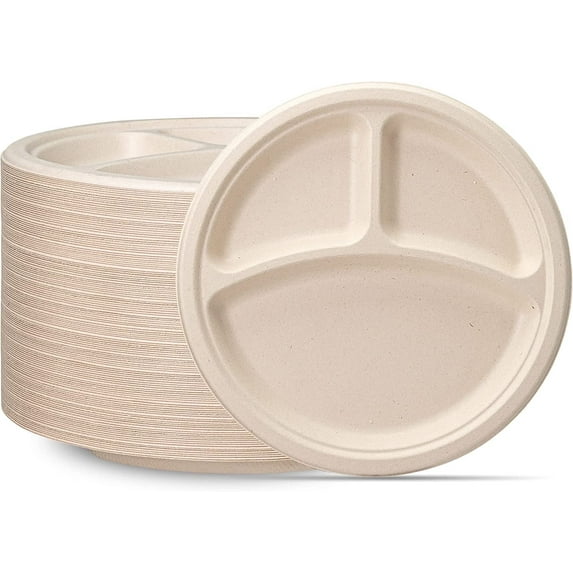 Comfy Package Small Value Dinner Paper Plates, Compostable & Heavy-Duty ...