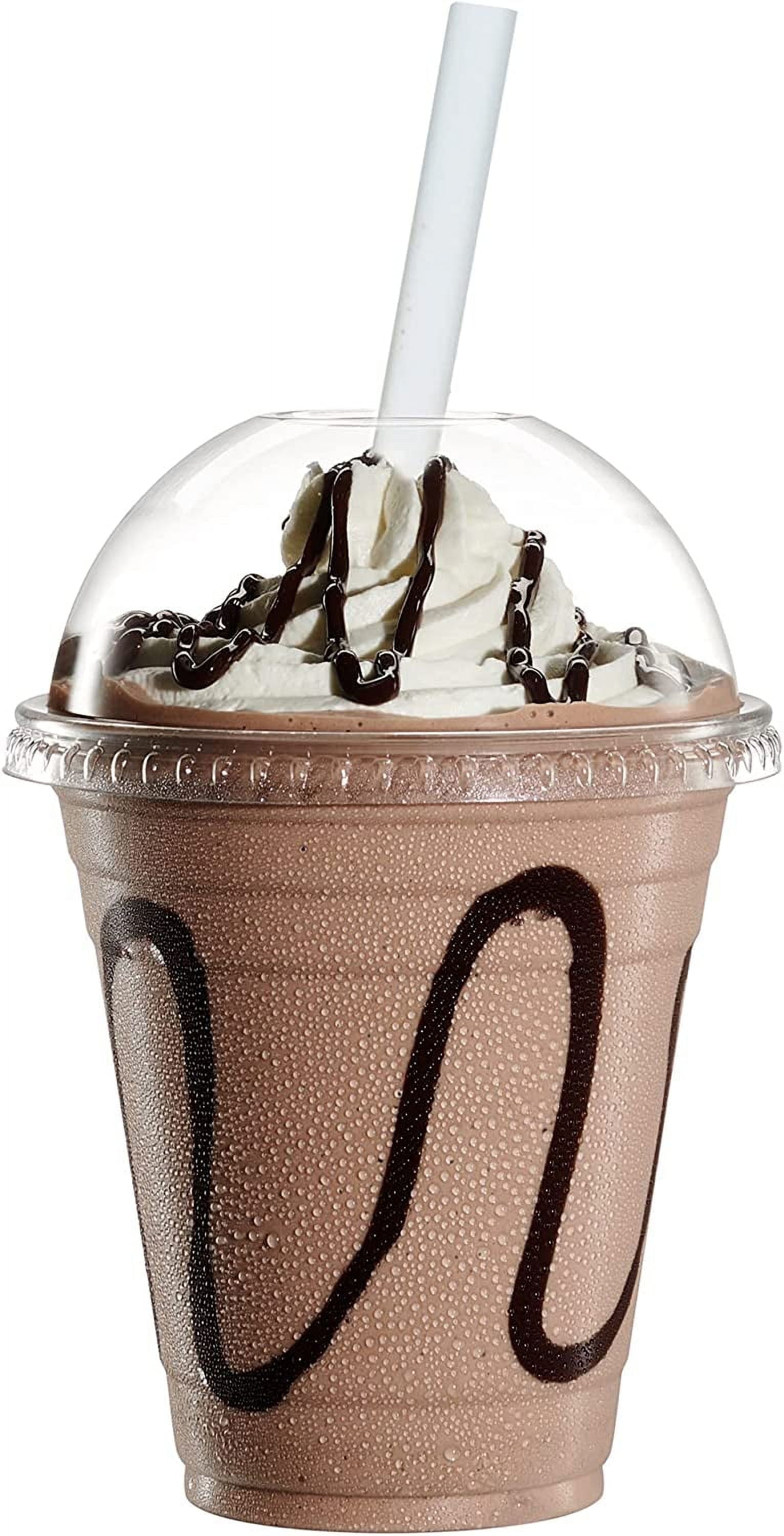 Comfy Package 12 Oz Clear PET Plastic Boba Cups with Dome Lids, Pack of ...