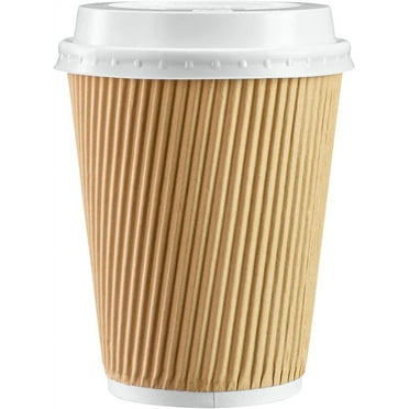 Walmart 12oz Disposable Paper Coffee Cups with Lids, 100 Count, To-Go ...