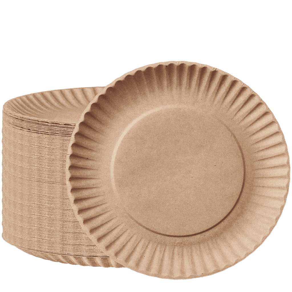 Comfy Package 9-Inch Disposable Kraft Uncoated Paper Plates, 300-Pack ...