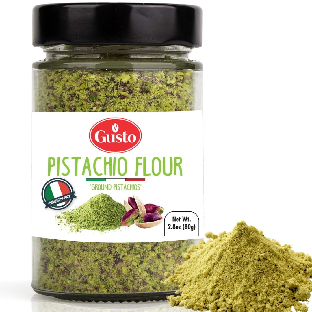 GUSTO ETNA Pistachio Flour, GGA1 80 g, Sicilian Pistachio Flour, Ground ...