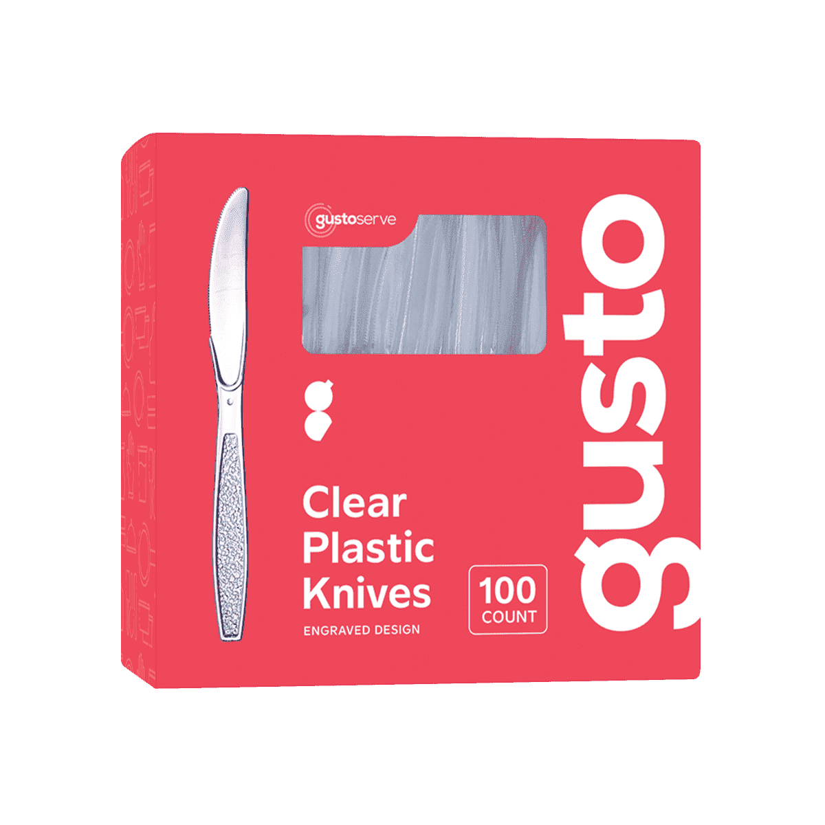 Comfy Package Heavy Weight Disposable Plastic Knives Utensils, 100-Pack ...