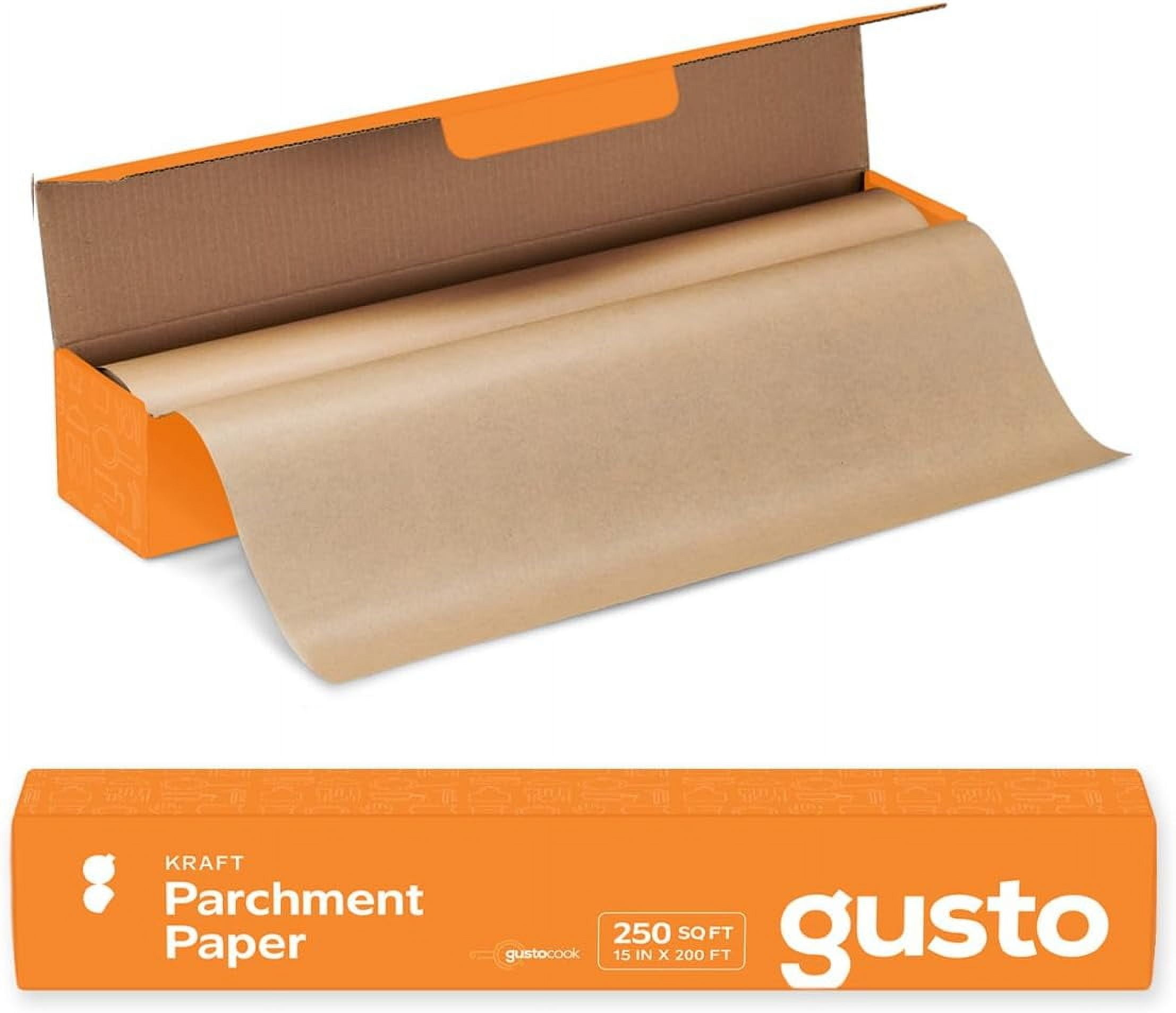 GUSTO Kraft Unbleached Parchment Paper Baking Sheet Paper Roll, 15" x ...