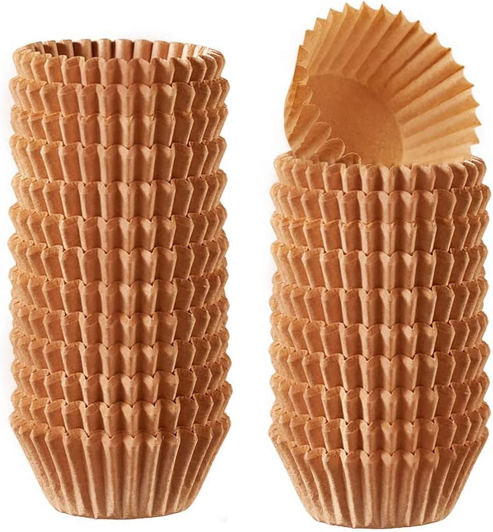Comfy Package Greaseproof Mini Kraft Cupcake Liners, 500-Pack for ...
