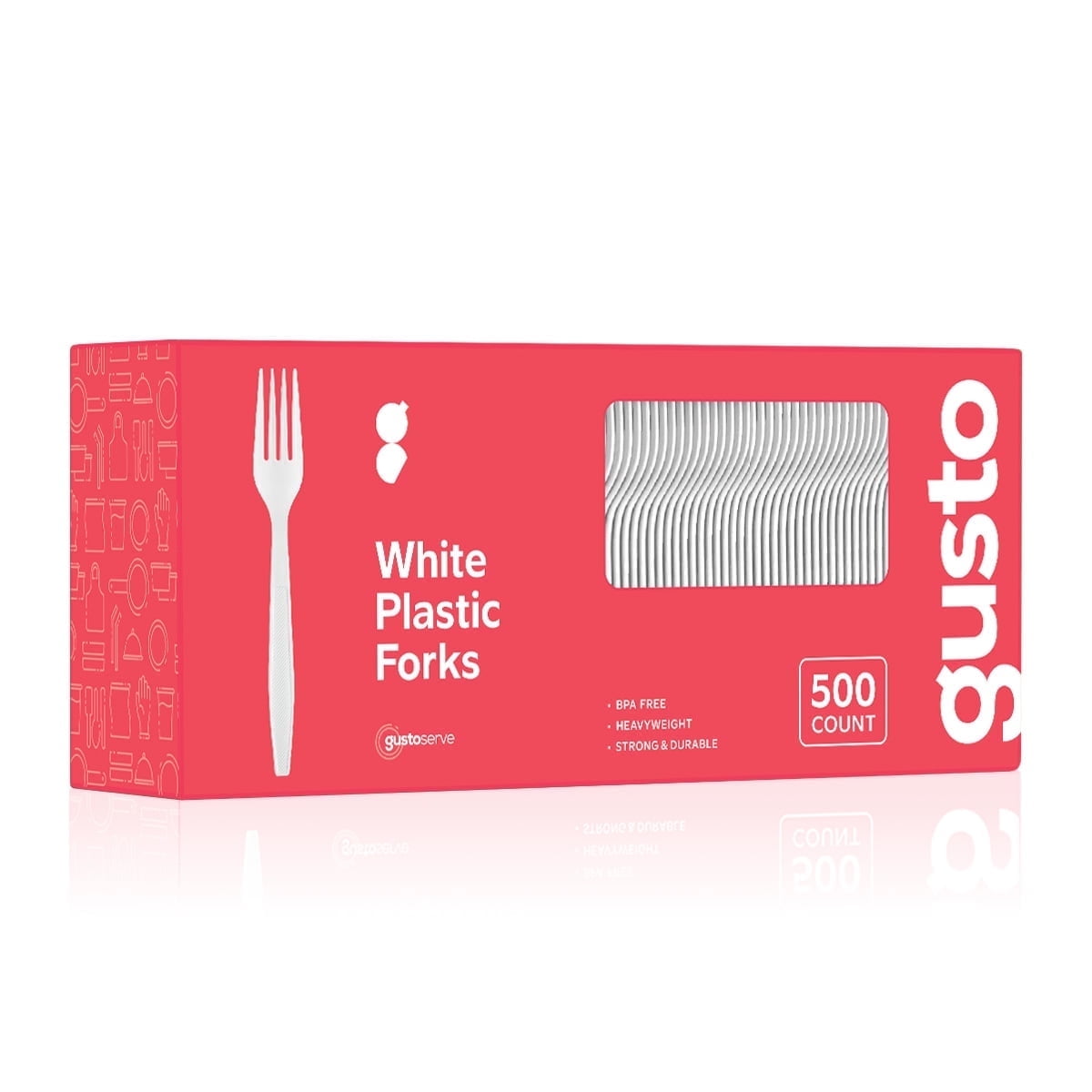 Comfy Package Everyday Heavyweight Party Plastic Forks, 500-Pack, White ...