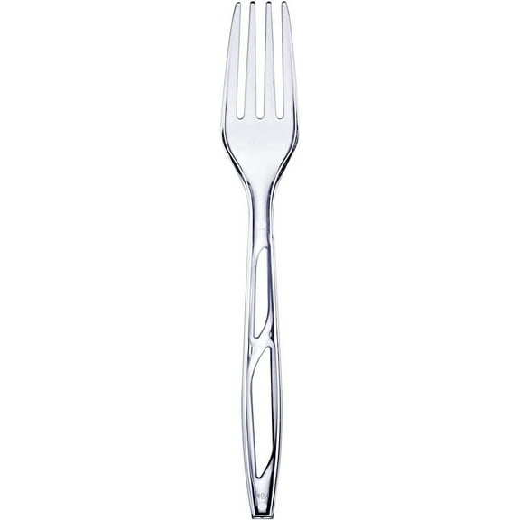 JUNCHI-400 Count Heavy Duty Clear Plastic Silverware, 160 Forks, 160 ...