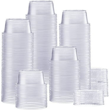 50 Pack Disposable Plastic Portion Cups with Lids, Small Plastic ...