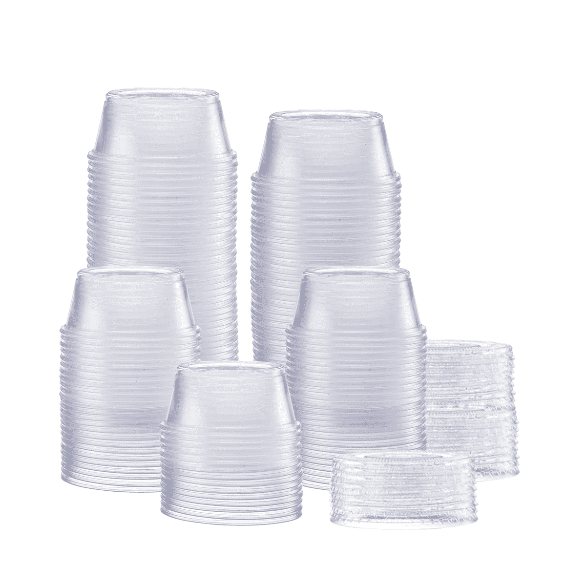 Gusto Small Plastic Cups 3.25 Oz, Mini Portion Cups with Lids, Airtight ...