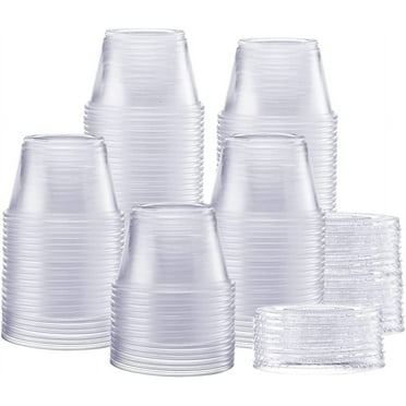 AME D'ESSENCE (125 PACK- 0.5 Oz) Portion Cups with Lids Clear Plastic ...