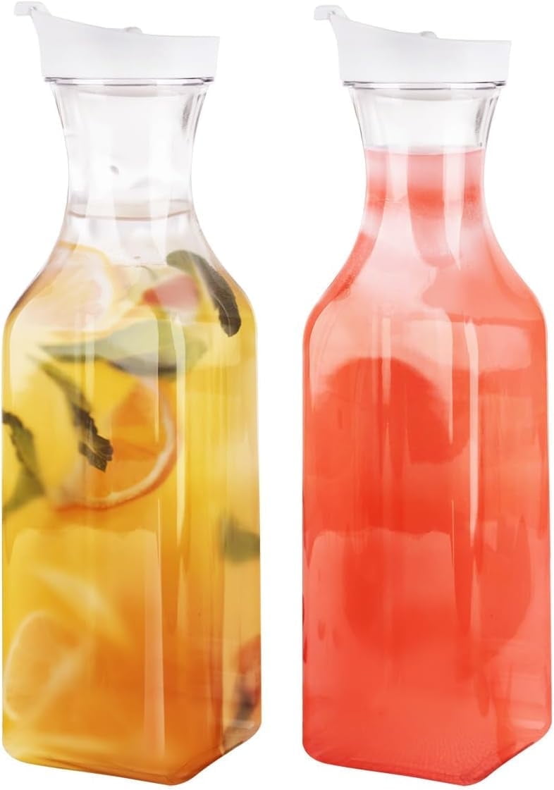 GUSTO Water Carafe, Flip Top Lid, Plastic Pitcher, 50 oz Capacity ...