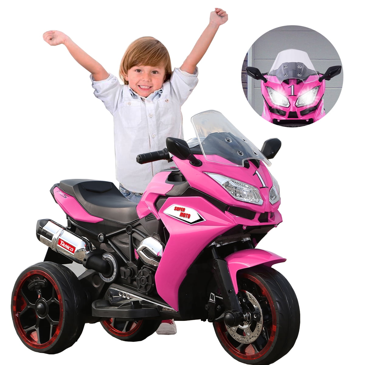GUTALOR 12V Kids Electric Motorcycle - Ride-On Motorcycle for Girls ...