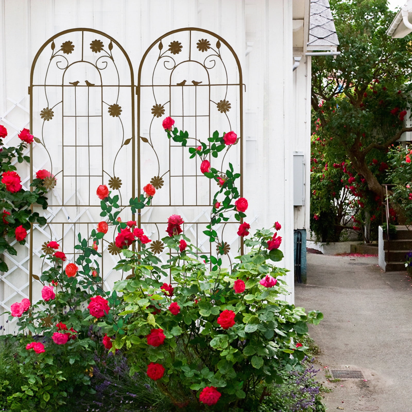 GUTALOR 2 Pack Metal Garden Trellis 71" x 19.7" Rustproof Trellis for ...