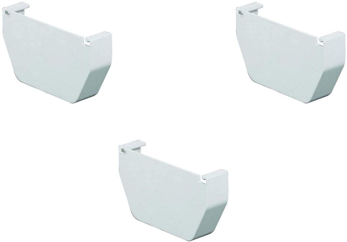 Amerimax Gutter End Cap - UV Protection Vinyl - 3 Pack, White - Walmart.com