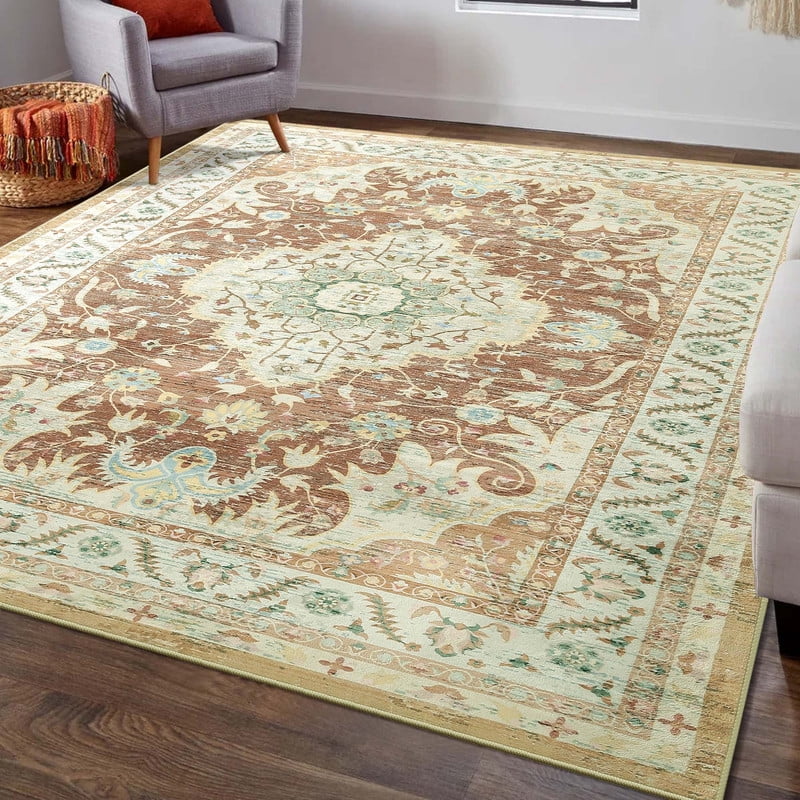 GUUCHA 6'x9'Bohemian Area Rug Boho Rug for Living Room,Non-Slip Carpet ...