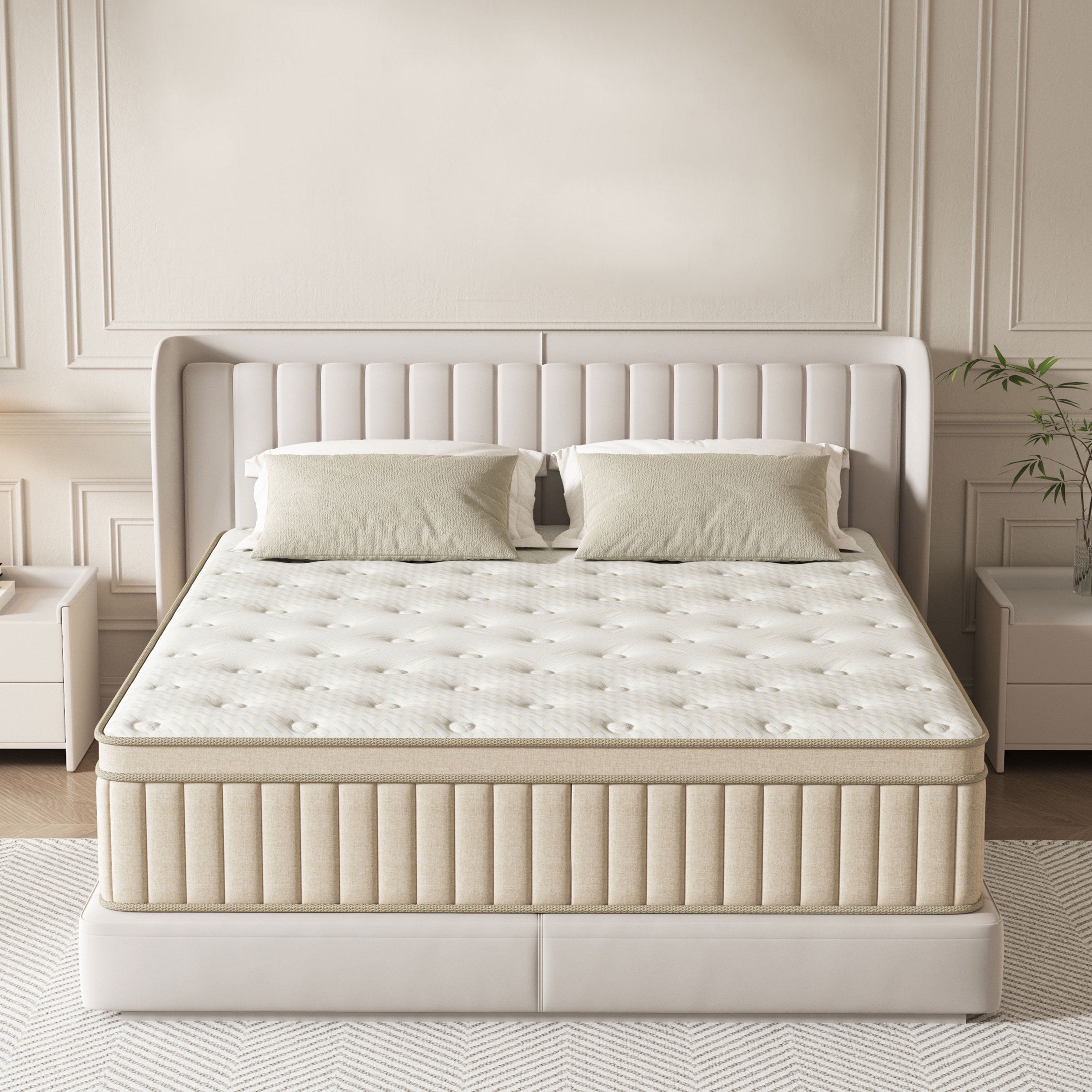 GUUKIN Queen Mattress, 14 Inch Hybrid Gel Memory Foam Mattress with ...