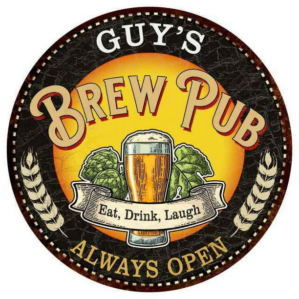GUY'S Beer Pub Man Cave Metal Sign Home Wall Decor 14 inch Round ...
