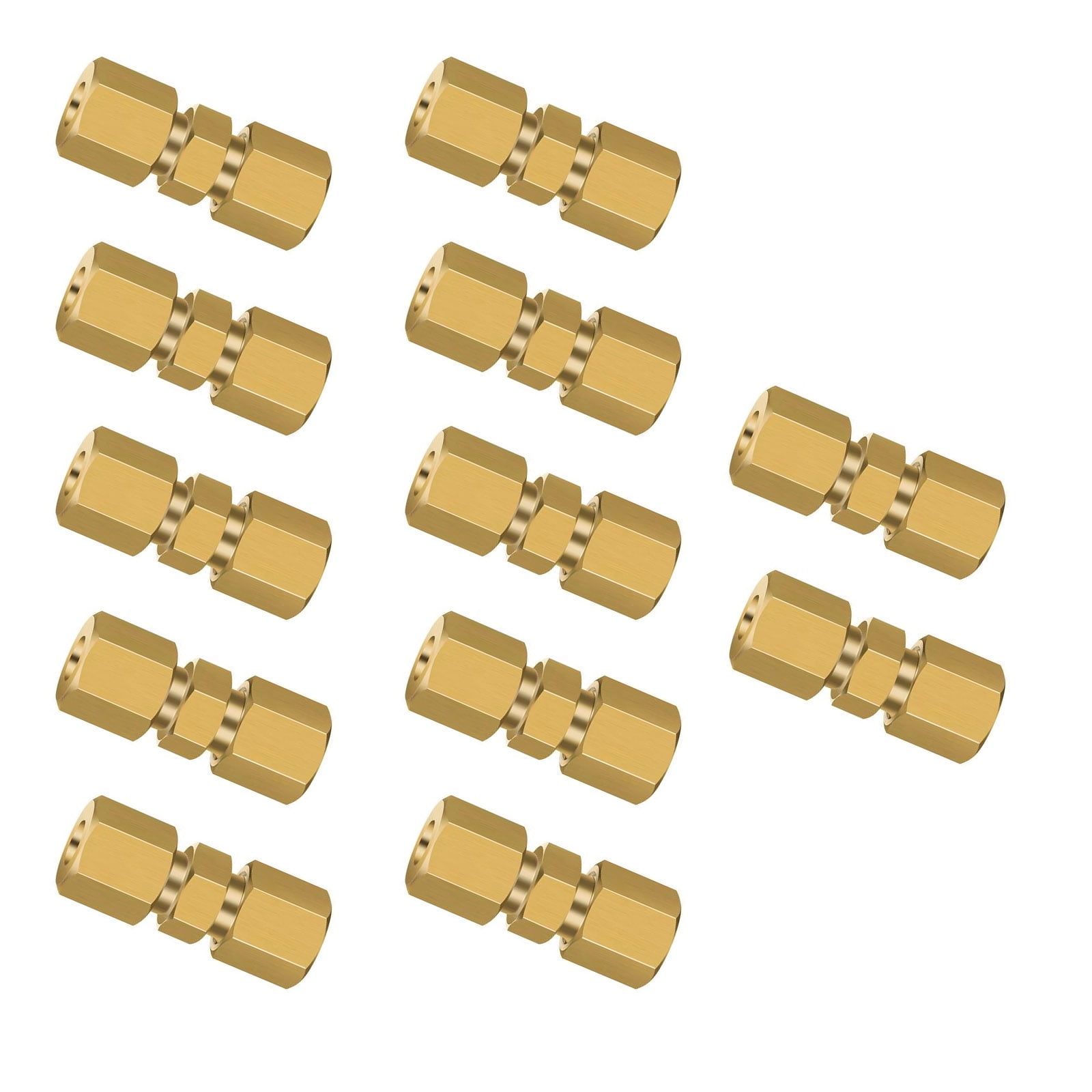 GUYUTING 12 Pcs Brass Brake Line Union Set 3/16in Tubing Fuel Air ...