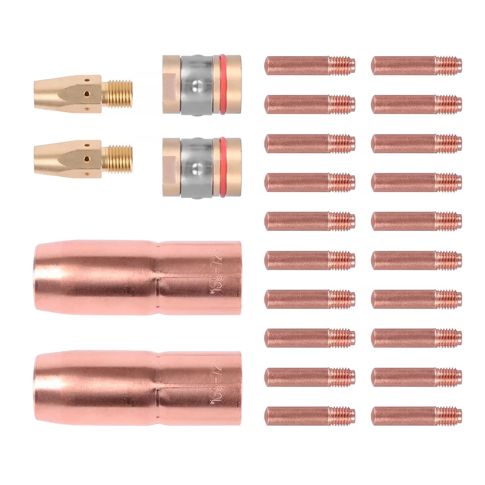 GUYUTING 26 Pcs Copper MIG Welding Torch Kit 0.035” Contact Tips for ...