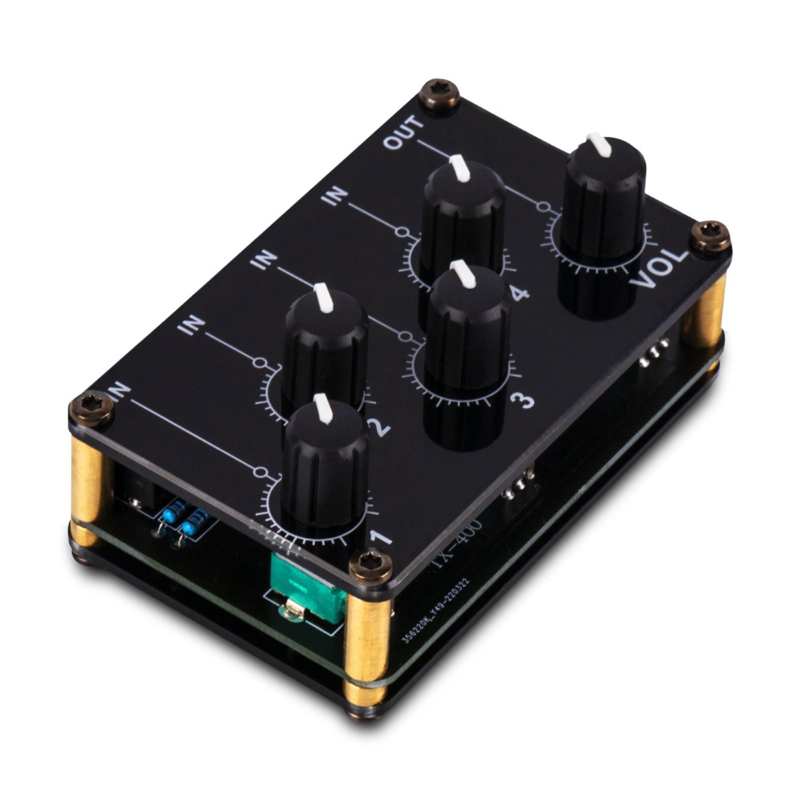 GUYUTING 4 Channel 3.5mm Audio Mixer Portable Passive Stereo Volume ...