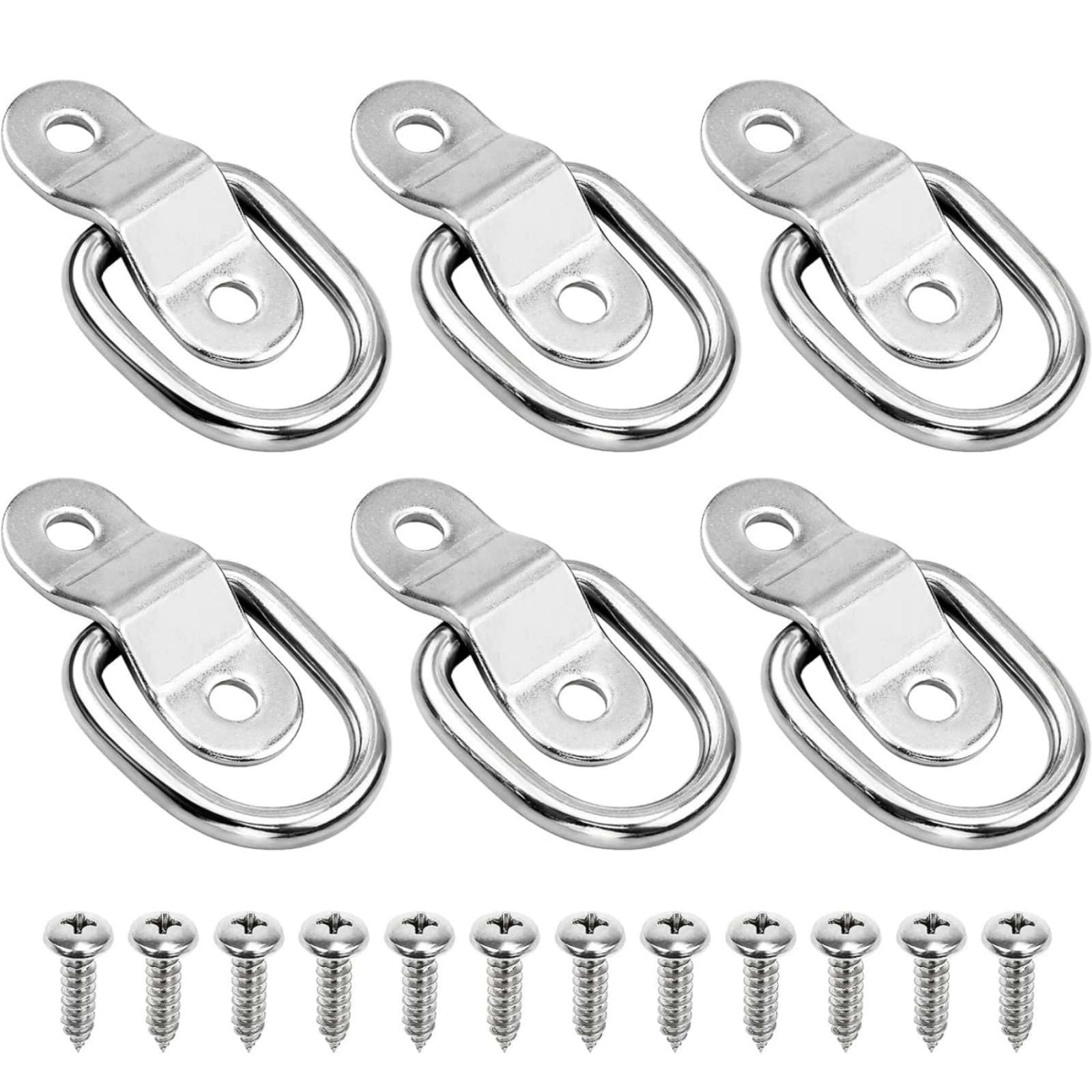 GUYUTING 6 Pcs Stainless Steel Tie Down D Rings Trailer Truck Van Boat ...