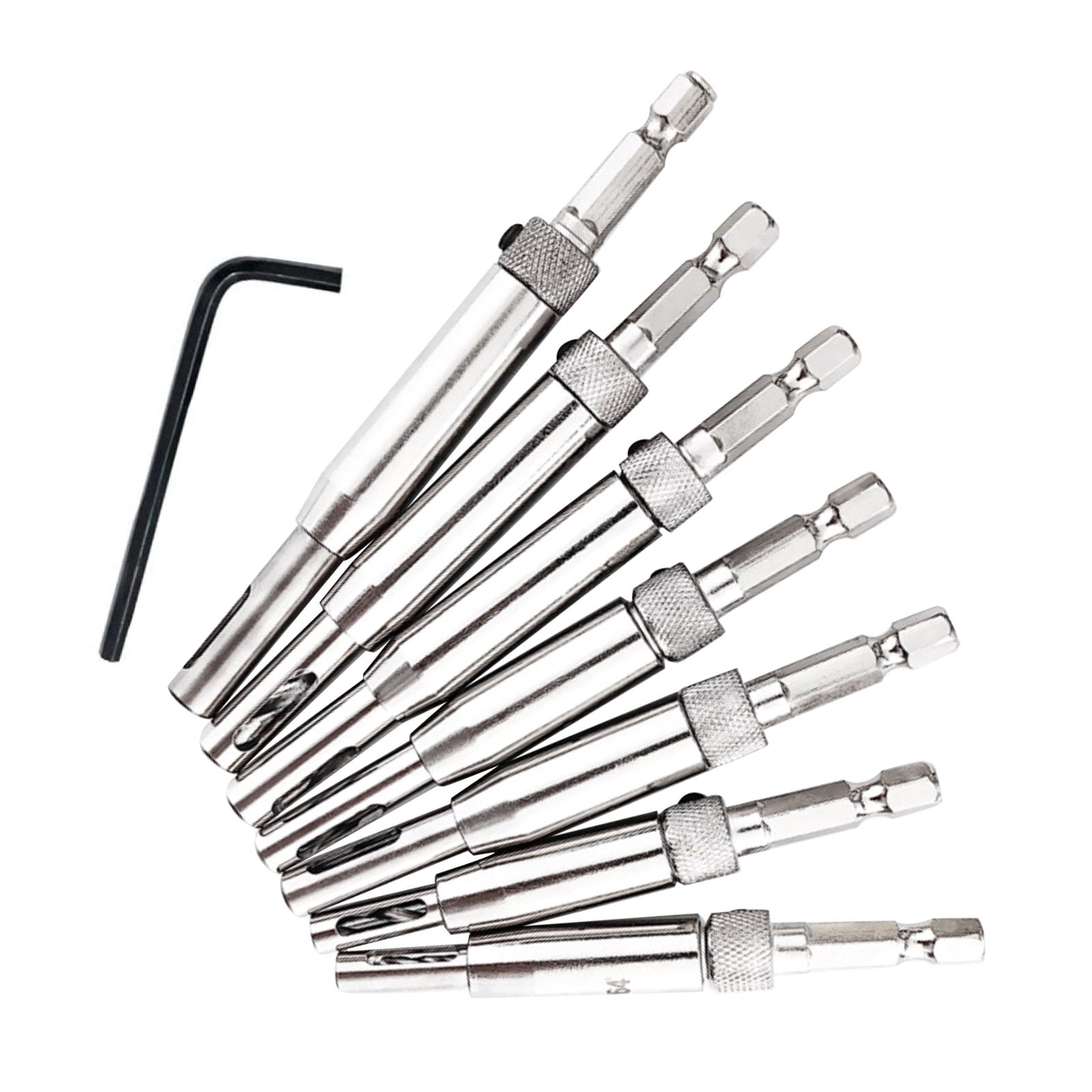 GUYUTING 7 Pcs Self Centering Hinge Drill Bit Set High Speed Steel with ...