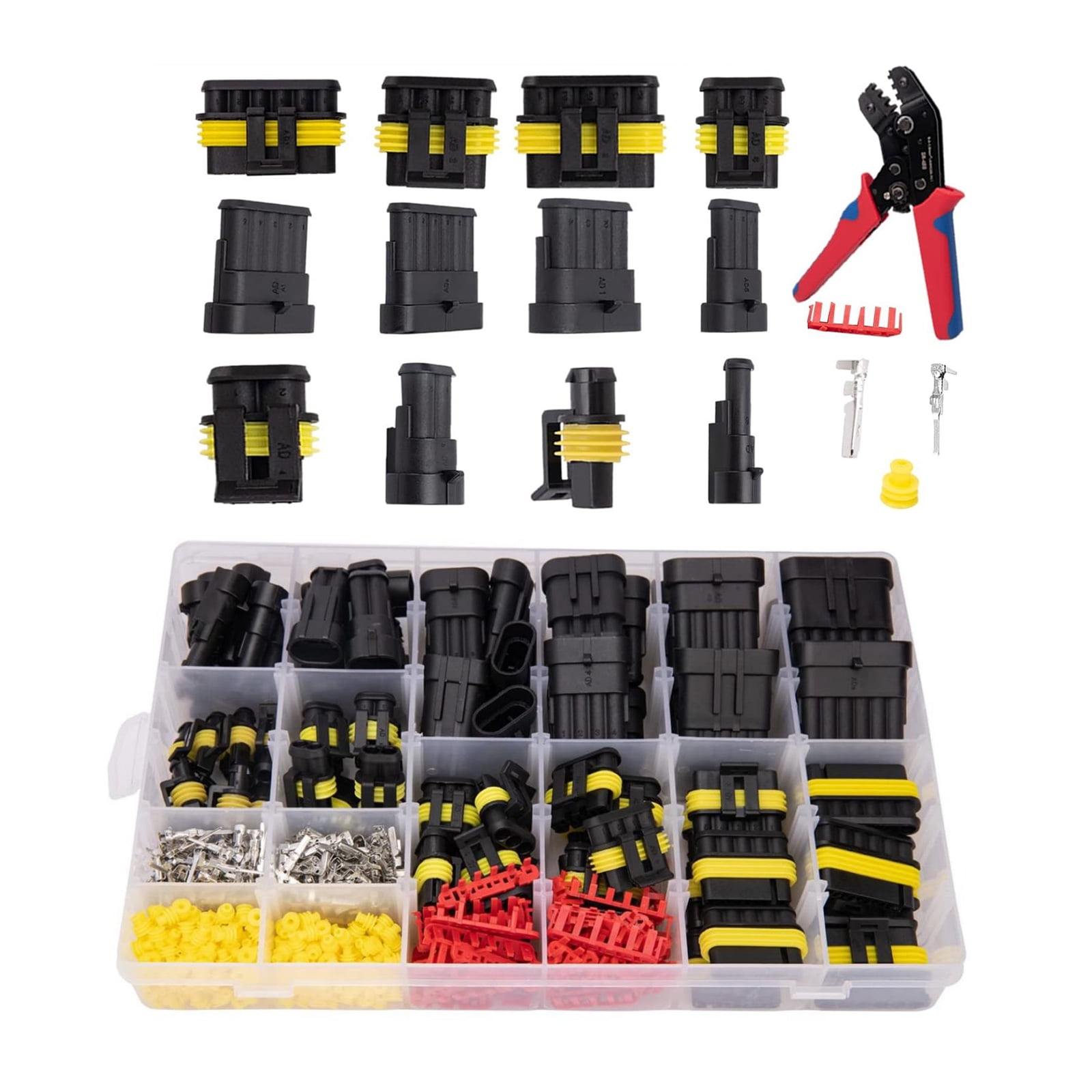 GUYUTING 708 Piece Automotive Electrical Connector Kit 1-6 Pin 22-16 ...