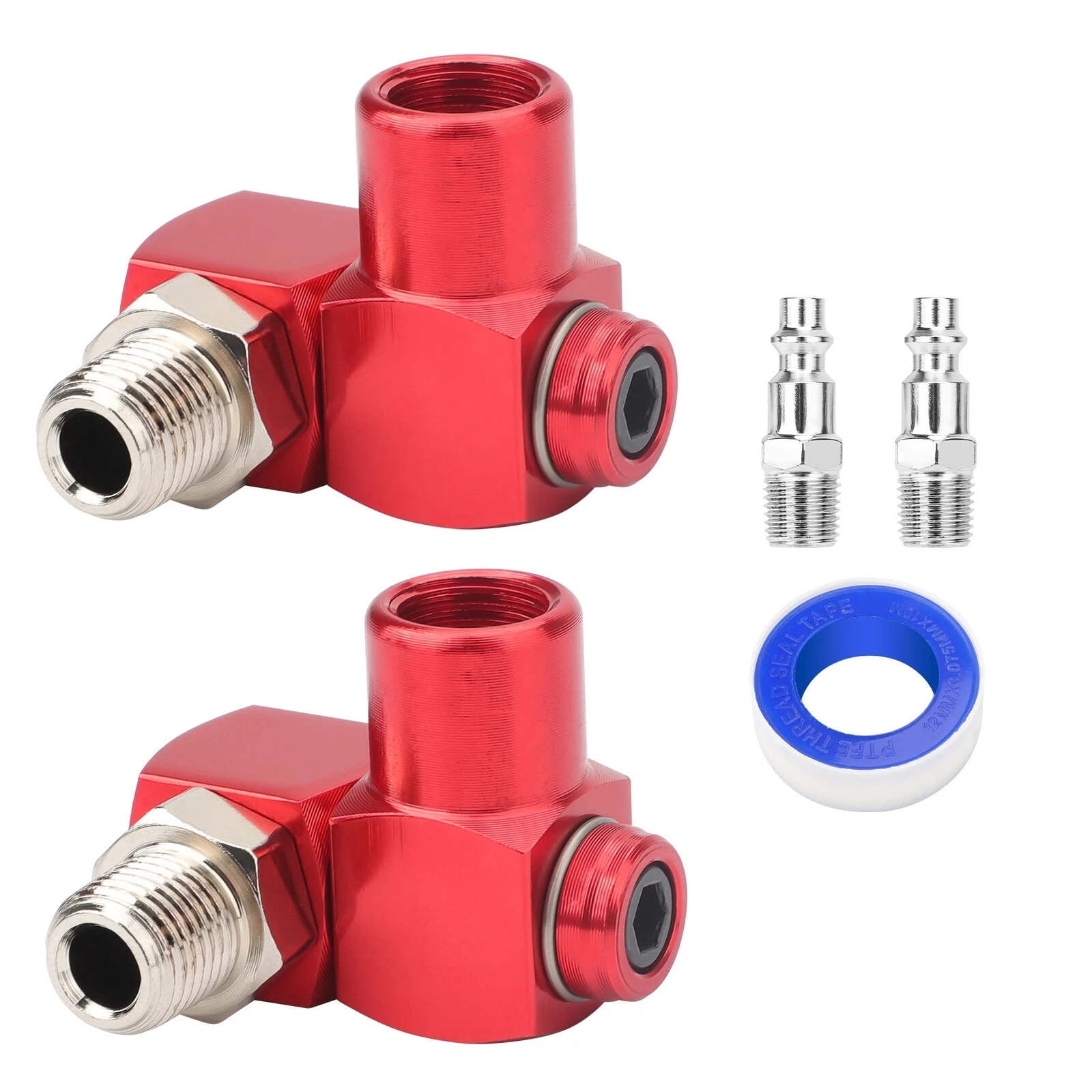 GUYUTING Aluminum 360° Swivel Air Hose Fittings 1/4” NPT Red Connectors ...
