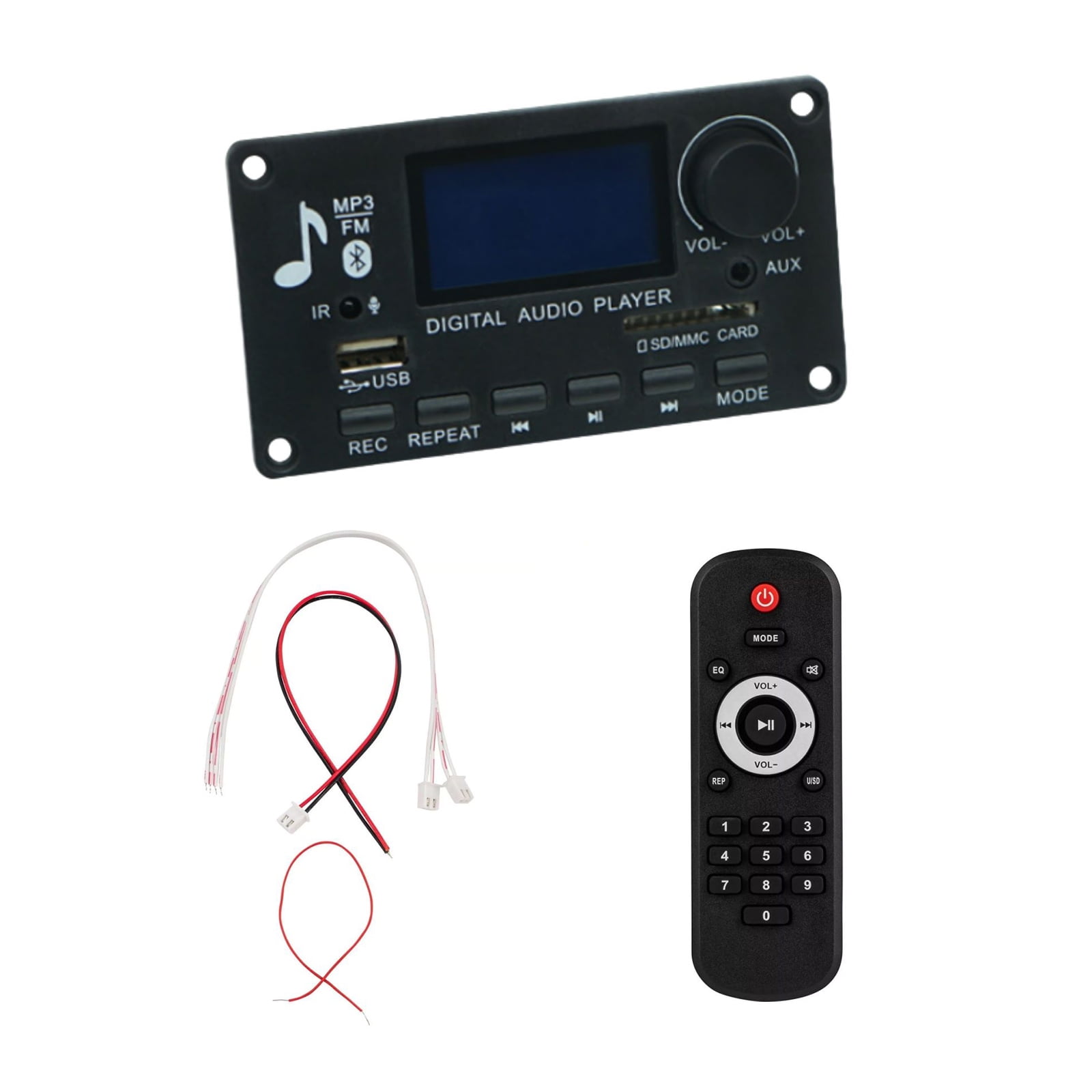 GUYUTING Bluetooth Amplifier Board 2x40W 7V-25V FM USB SD AUX MP3 WMA ...