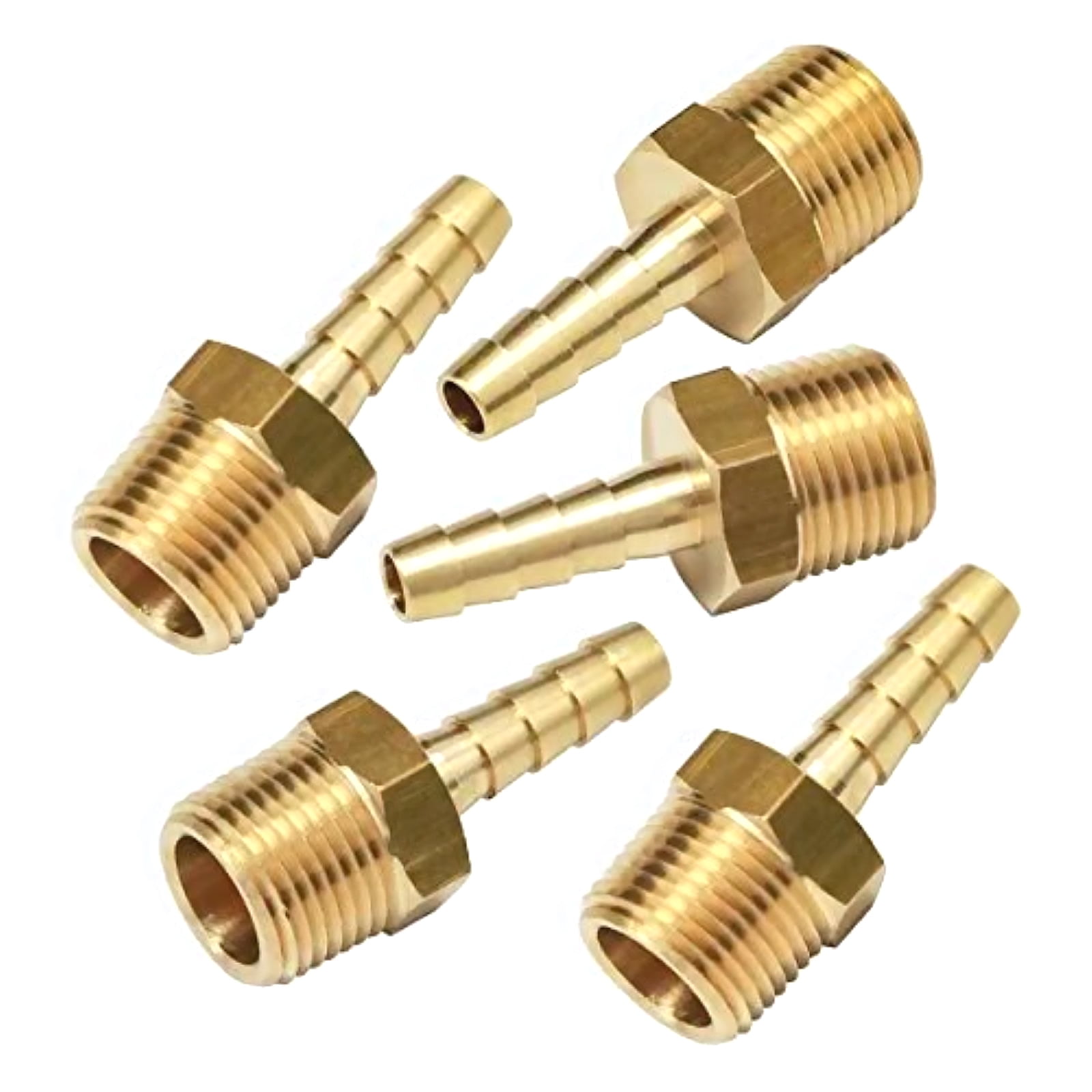 GUYUTING Brass Barb to NPT Fitting 1/4” Barb x 3/8” Male NPT Adapter ...
