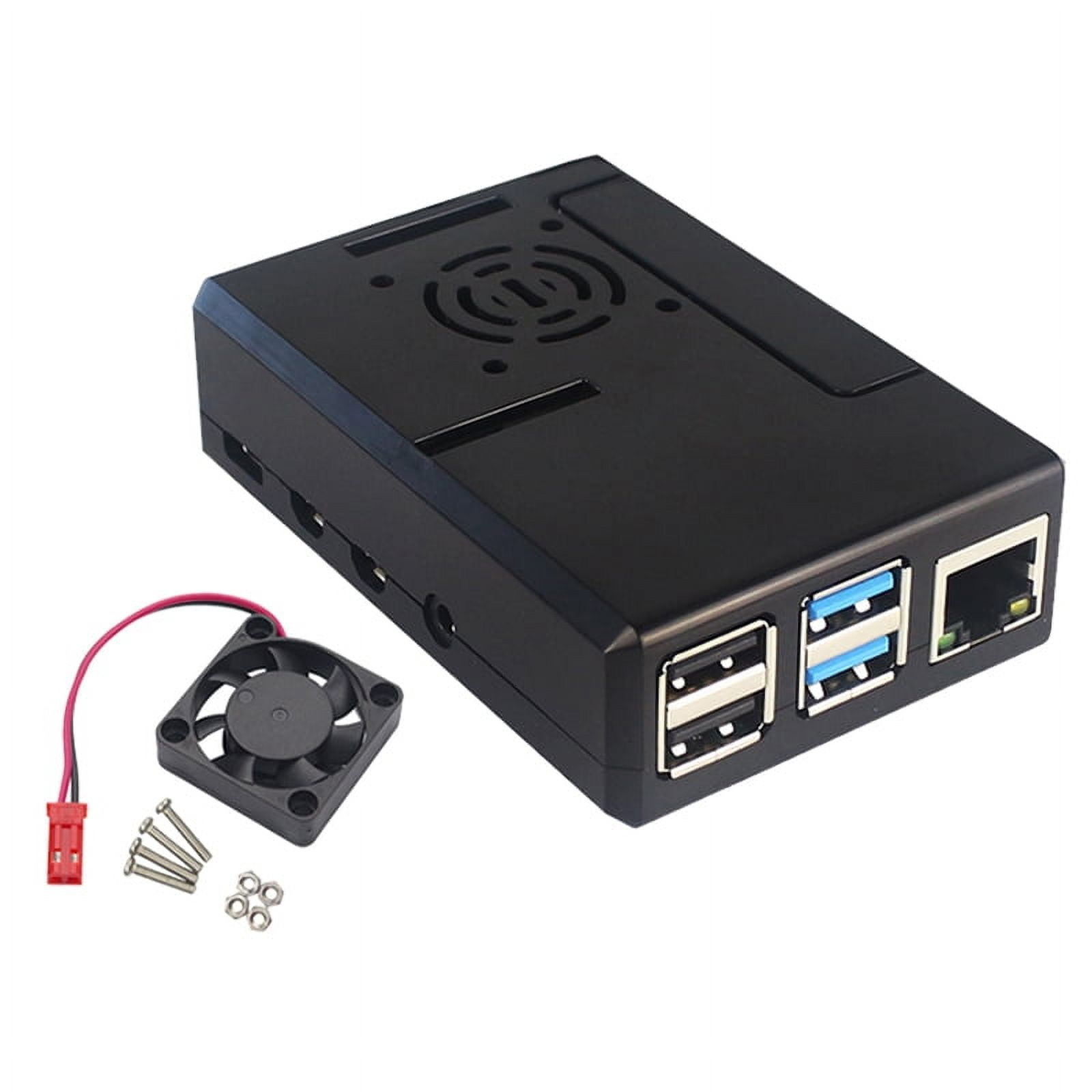 GUYUTING Durable ABS Case for Raspberry Pi 4B, Features Heat Sinks Fan ...