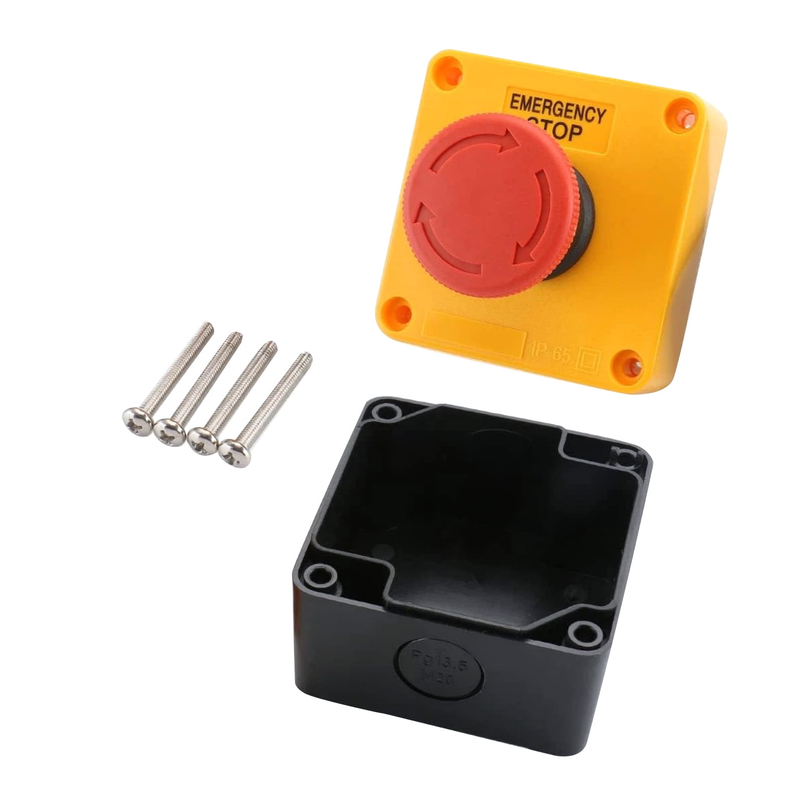 GUYUTING Emergency Stop Button Switch 22mm for Dangerous Machinery Red ...