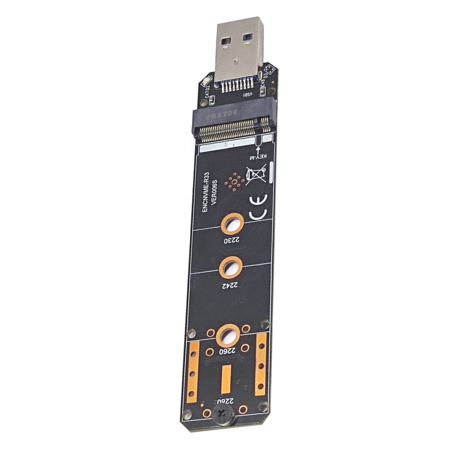 GUYUTING High-Performance USB-A M.2 NVMe SSD Board RTL9210 Chip, Black ...