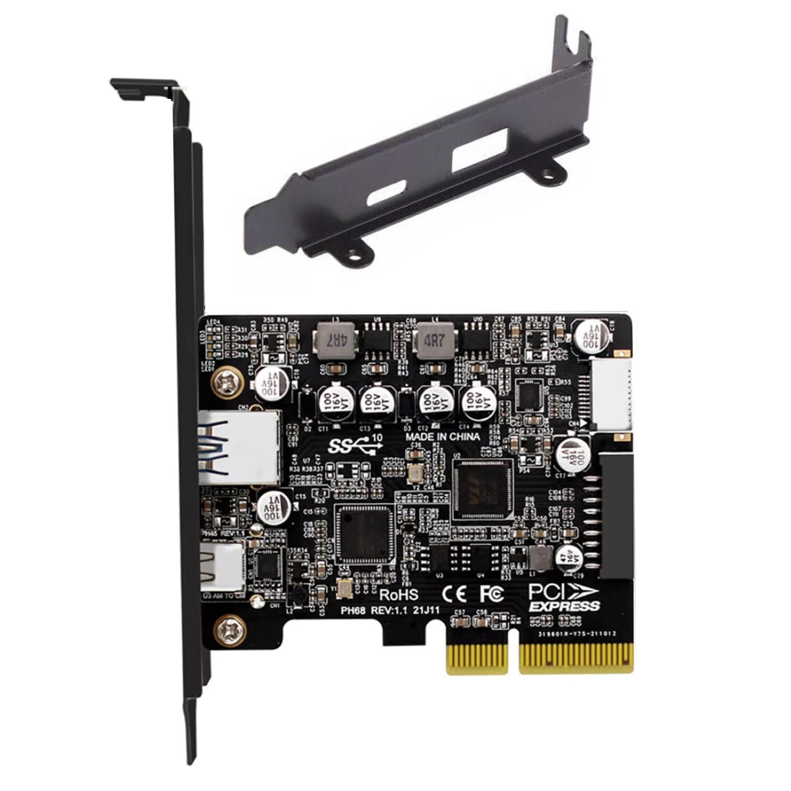 GUYUTING PCIe USB 3.2 Gen2 Card ASM3142 VL822 10Gbps Type A Type C Type ...