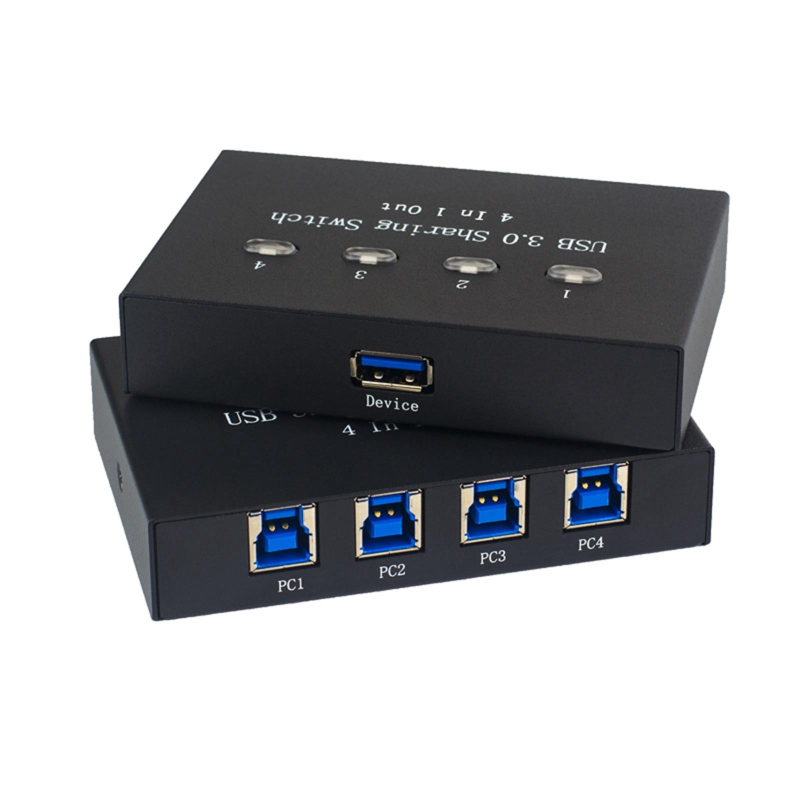 GUYUTING Plug and Play USB Switcher Supports 4 Computers, Mounting ...