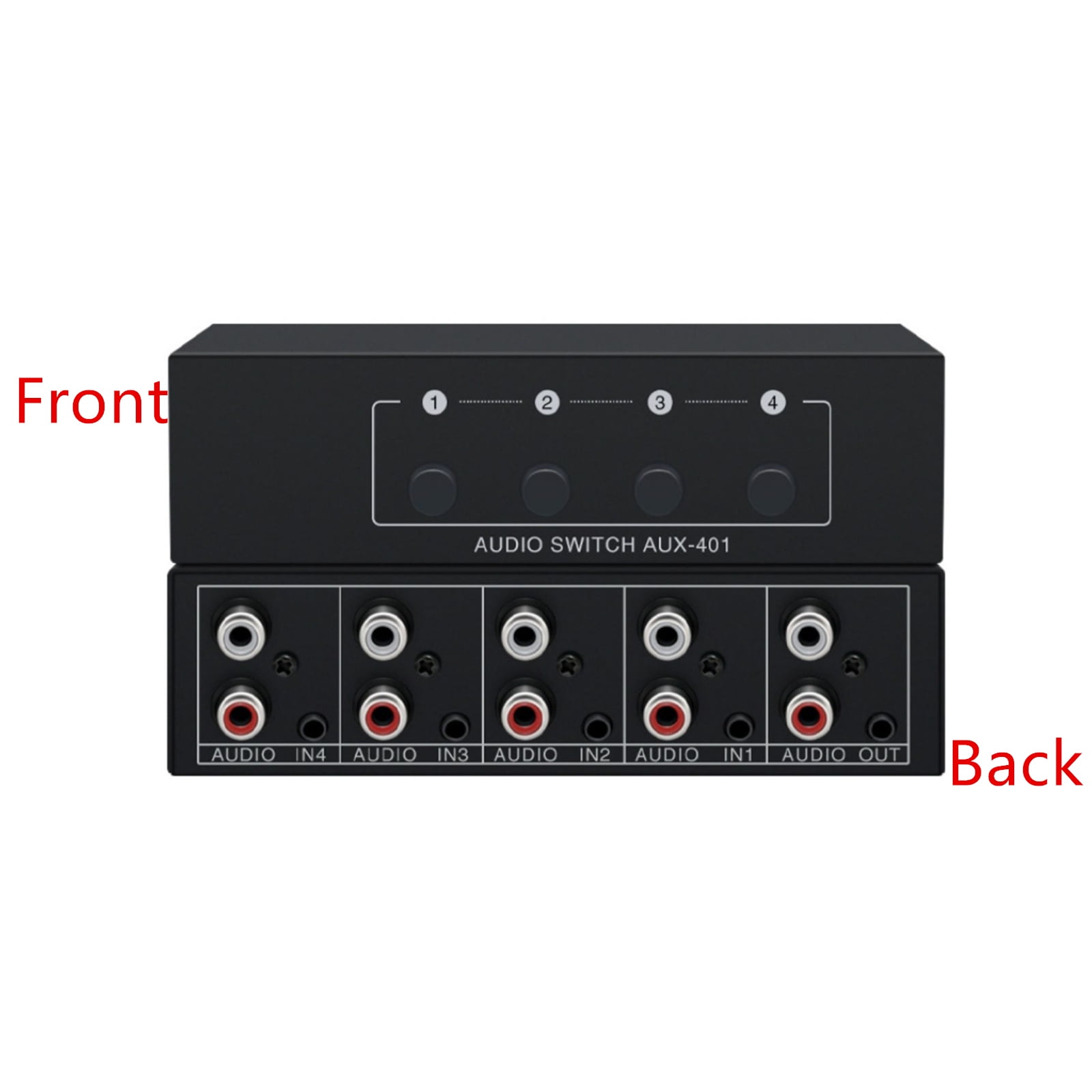 GUYUTING RCA AUX 3.5mm Audio Switch 4-Way Stereo Input Selector ...