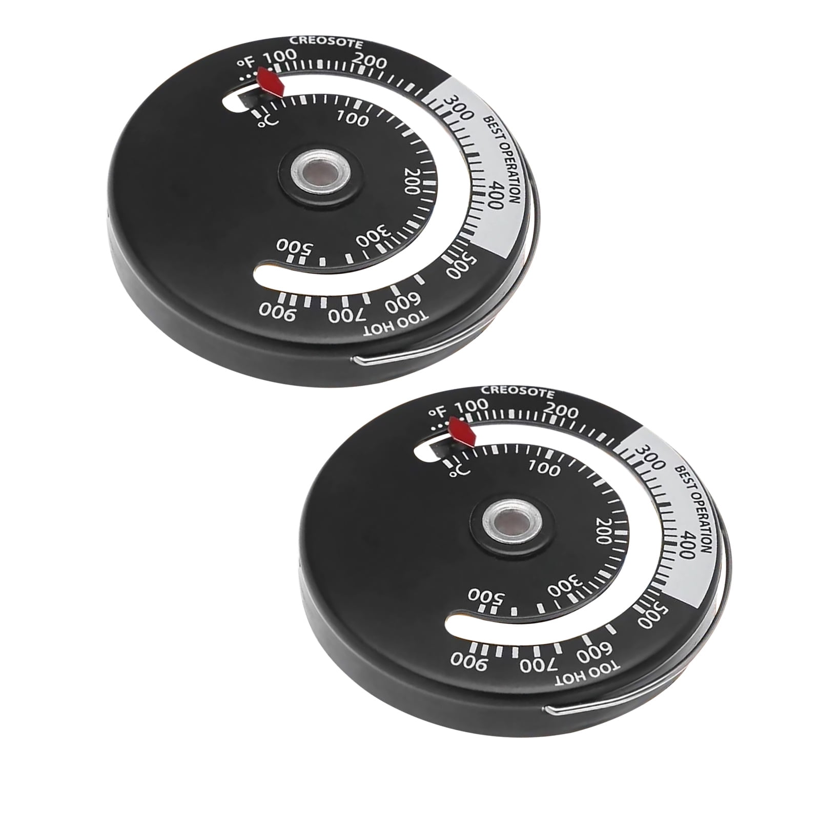 GUYUTING Stove Pipe Thermometer 2Pcs Aluminum Black 0500℃ 100900℉ For ...