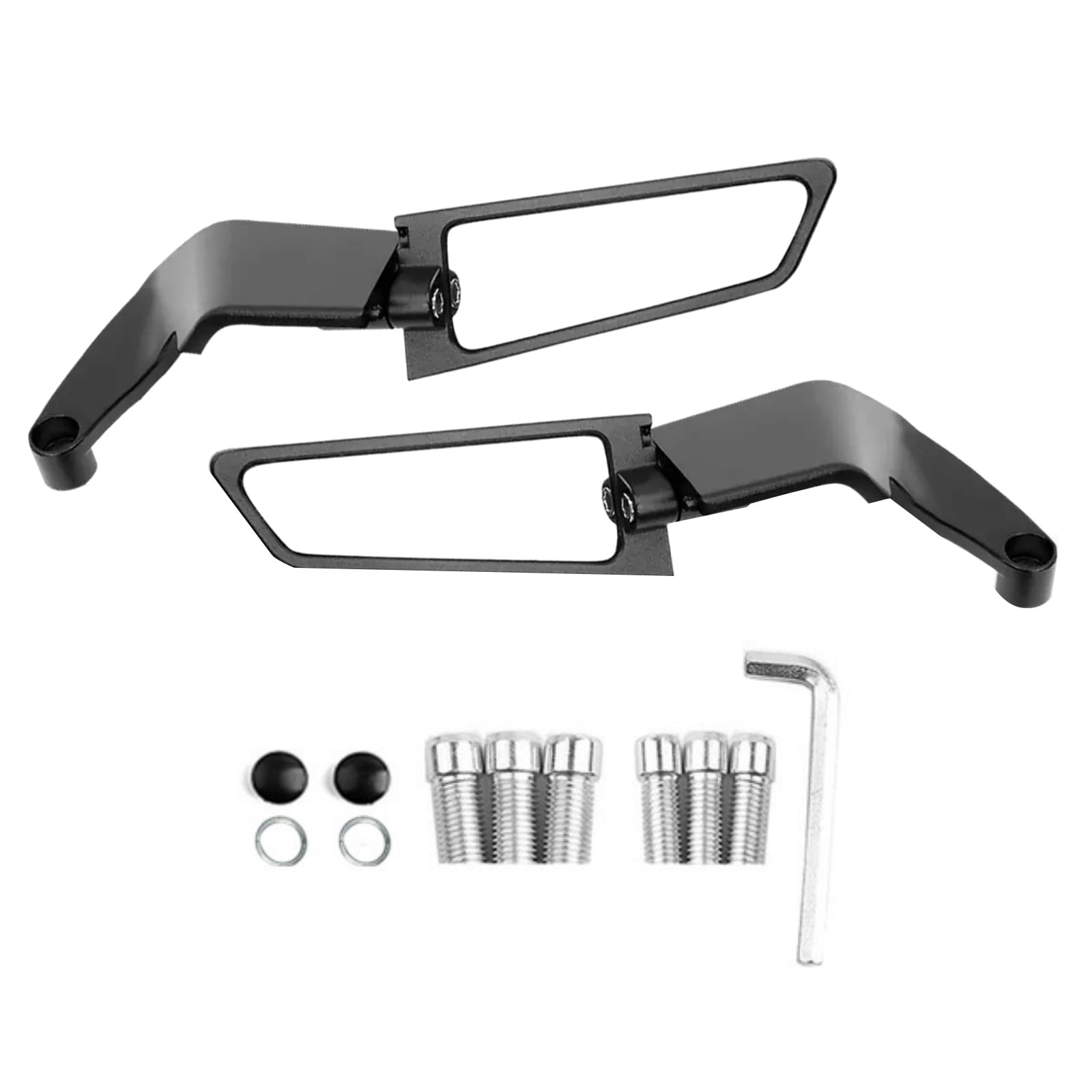 GUYUTING Universal Motorcycle Mirrors Black Alloy Construction Convex ...