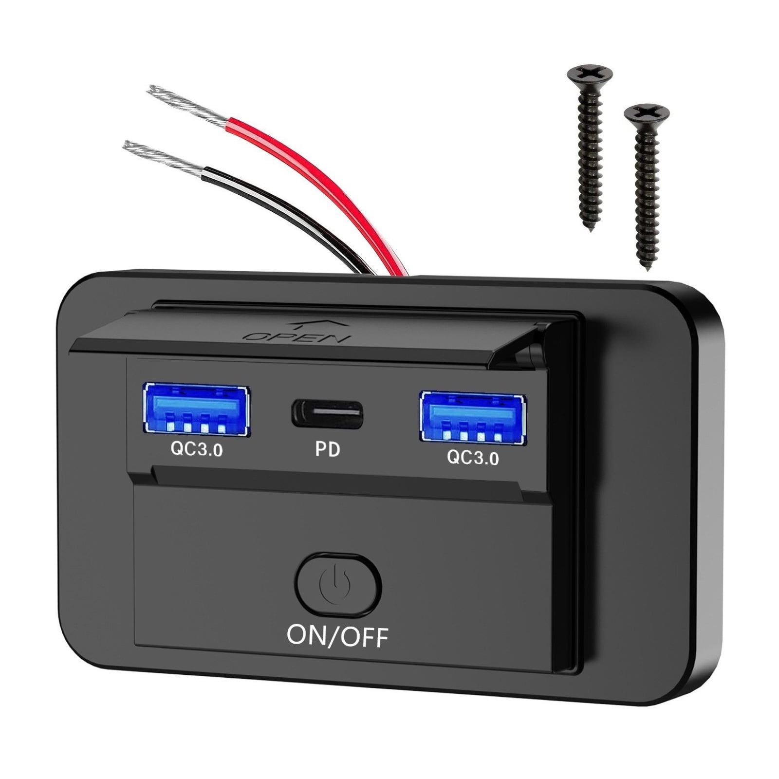 GUYUTING Upgraded RV USB Charger Outlet 3 Port Fast Charge USB C QC3.0 ...