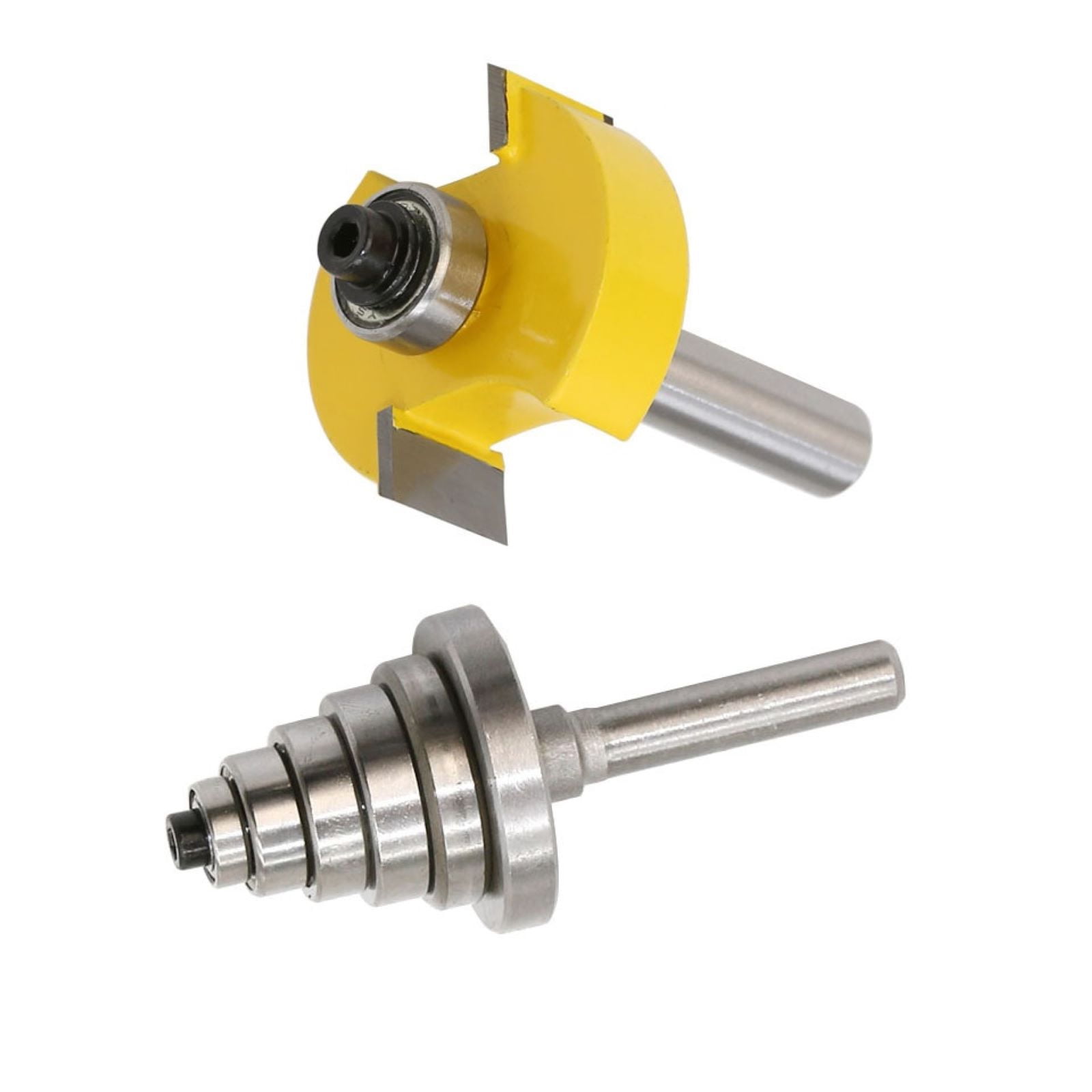 GUYUTING Woodworking Router Bit with Bearing Set for Edge Profiling 1/4 ...