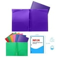 GUZEIR Dunwell Colored Plastic Folder with Pockets and Prongs - ( 2 Pcs ...