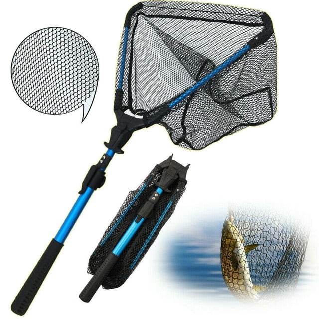GUZEIR Folding Fishing Net Mesh Fish Landing Net Collapsible Foldable ...