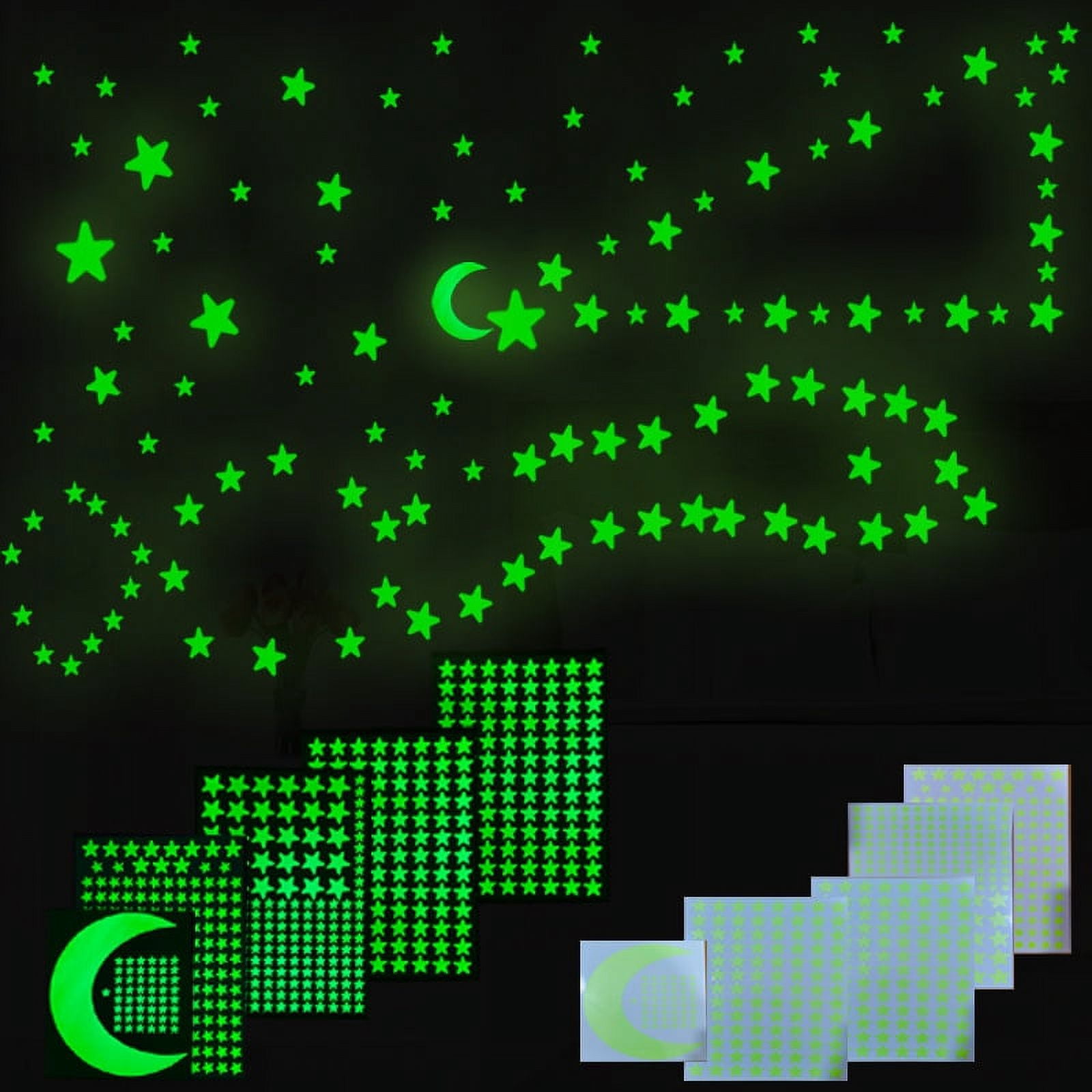 GUZEIR Glow in The Dark Stars and Moon for Ceiling, 600 Pcs , Wall ...